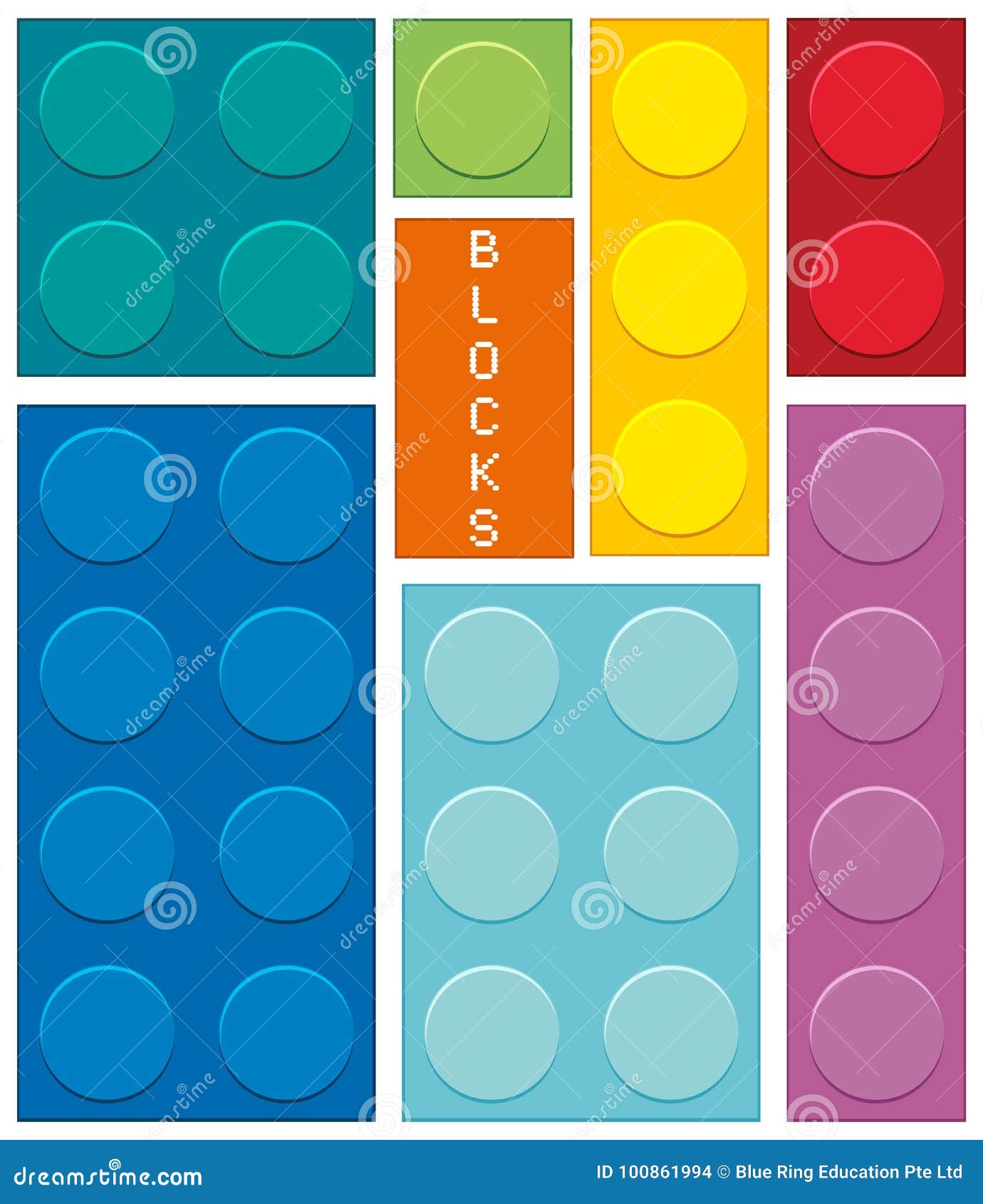 Different Shapes And Colors Of Blocks Vector Illustration ...