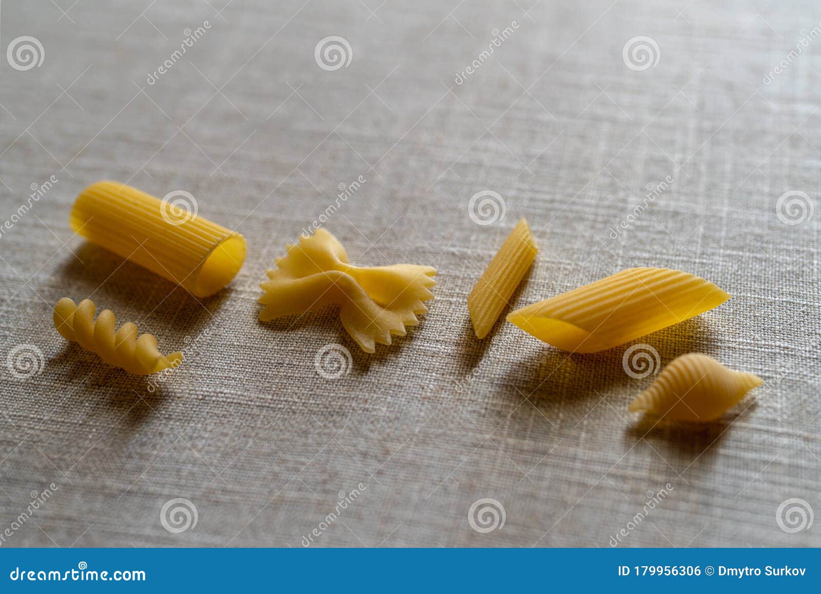 Different Shapes Dry Pasta on Table Stock Photo - Image of closeup ...