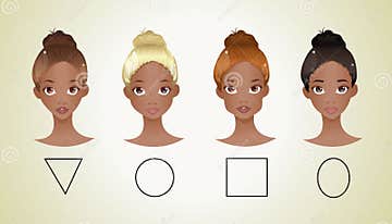 Different Shapes of Face ( African American Version ) Stock Vector ...