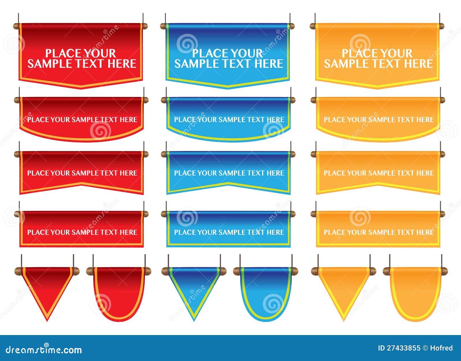Different Shapes of Flag/banner Stock Vector - Illustration of honor ...