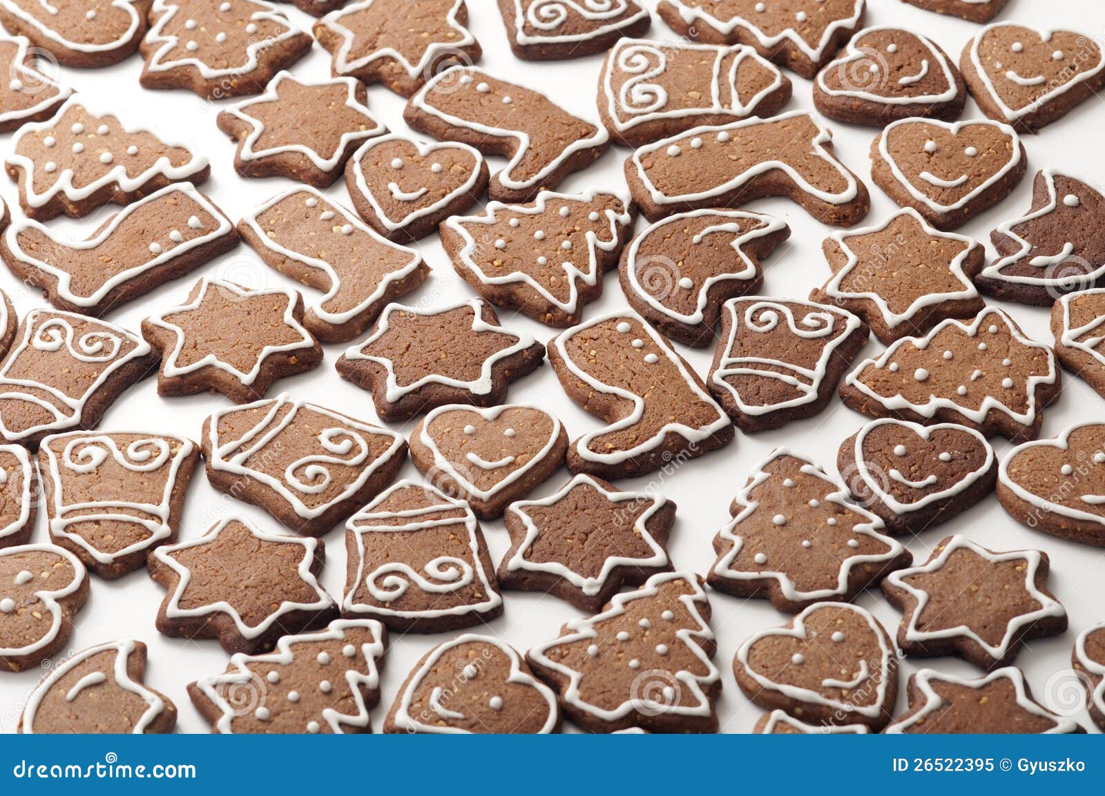 Different Shapes of Gingerbread Cookies Stock Image - Image of white ...
