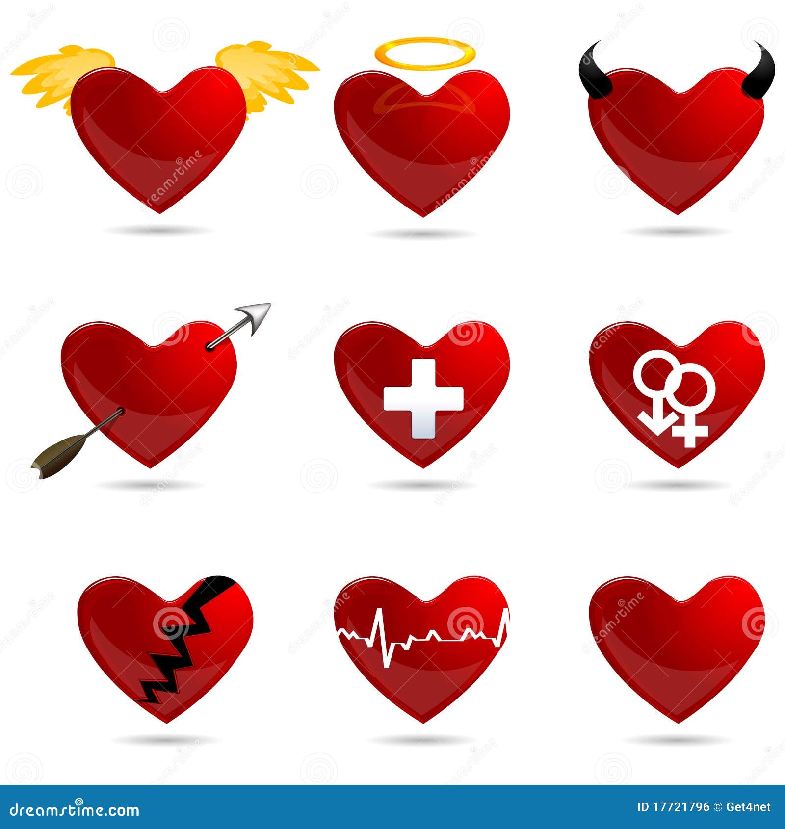 Different shapes of heart stock illustration. Illustration of graphic ...