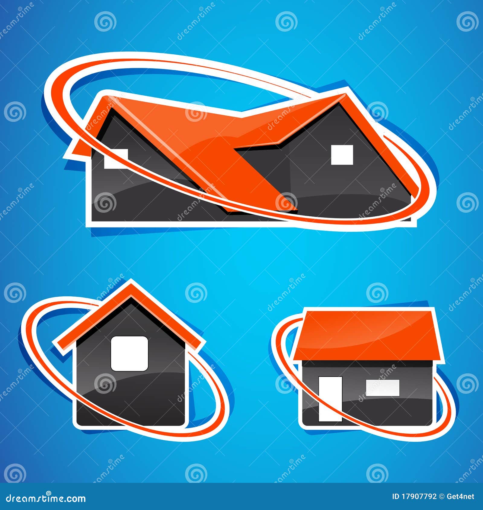 Different shapes of homes stock illustration. Illustration of family ...