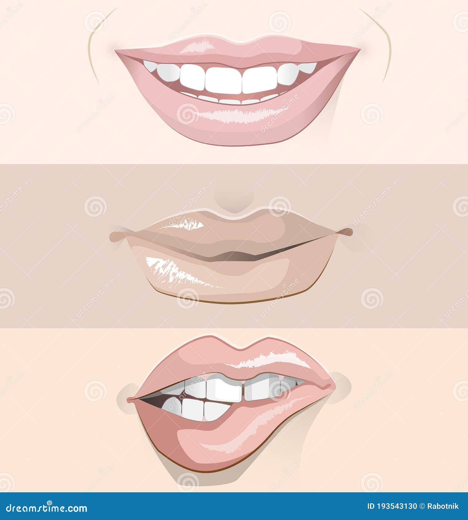 Different Shapes of Lips Expressing Various Emotional States of Humans ...