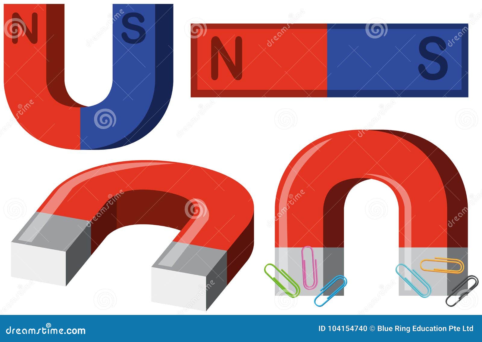 Different Shapes of Magnets Stock Vector - Illustration of science ...
