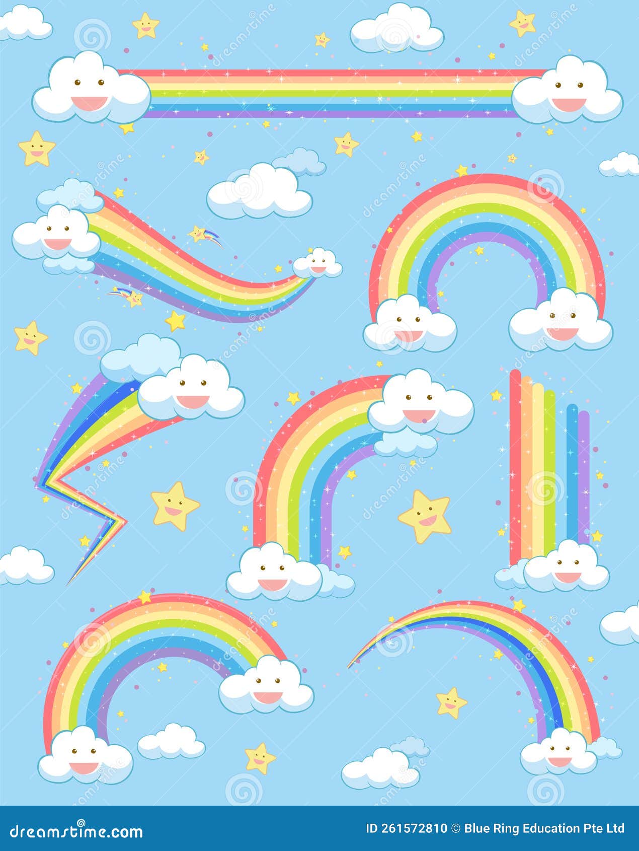 Different Shapes of Rainbow Set Stock Vector - Illustration of color ...