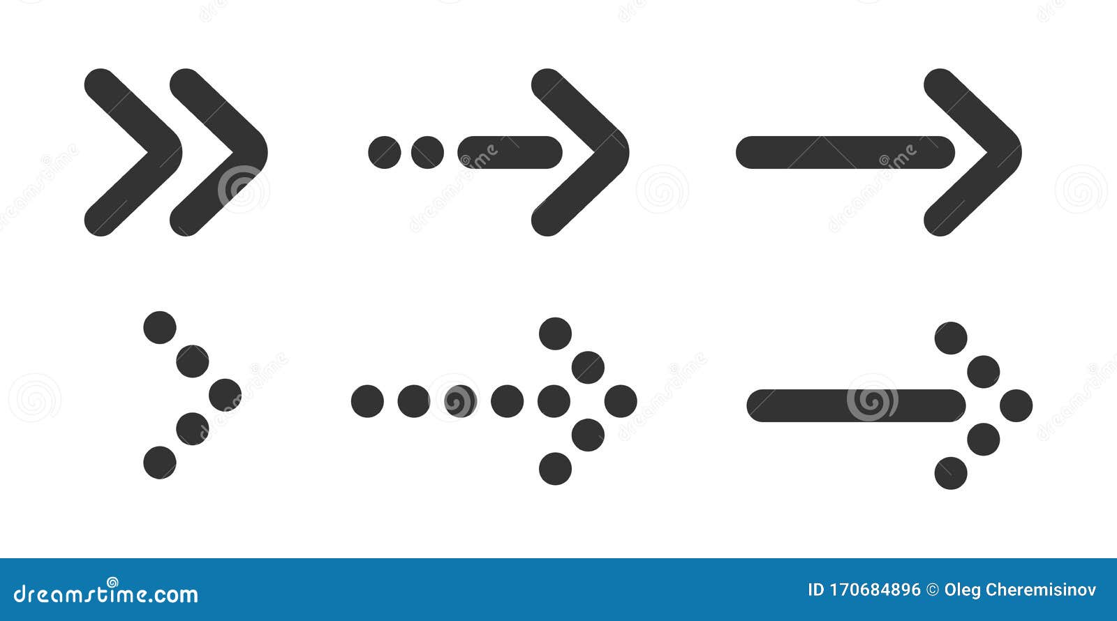 Different Shapes and Sizes Black Flat Arrow Set Stock Vector ...