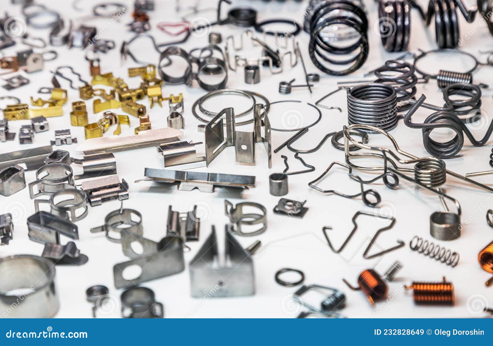 Different Shapes and Sizes of Metal Springs of Different Sizes Stock ...