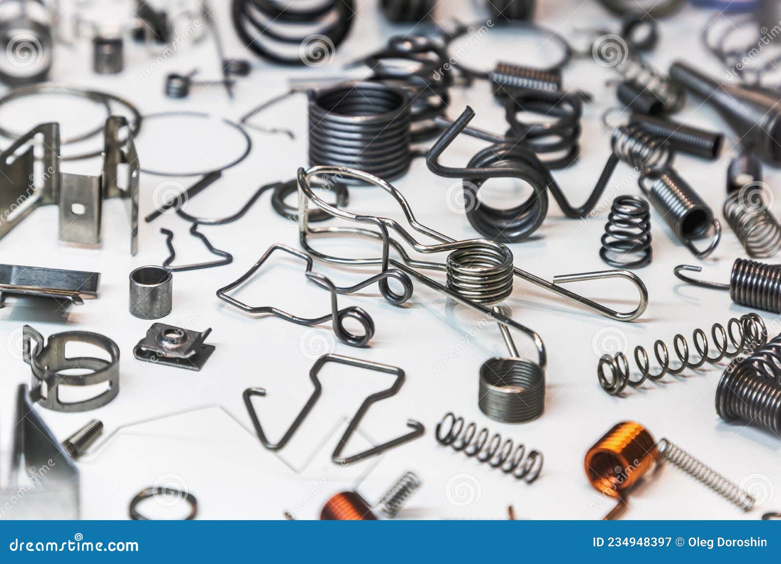 Different Shapes and Sizes of Metal Springs of Different Sizes Stock ...