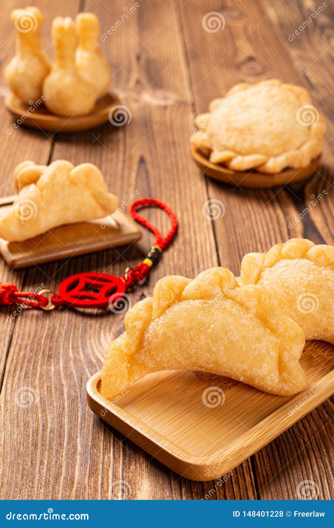 Different Shapes of Sweet Fried Dumplings for Chinese New Year Stock ...