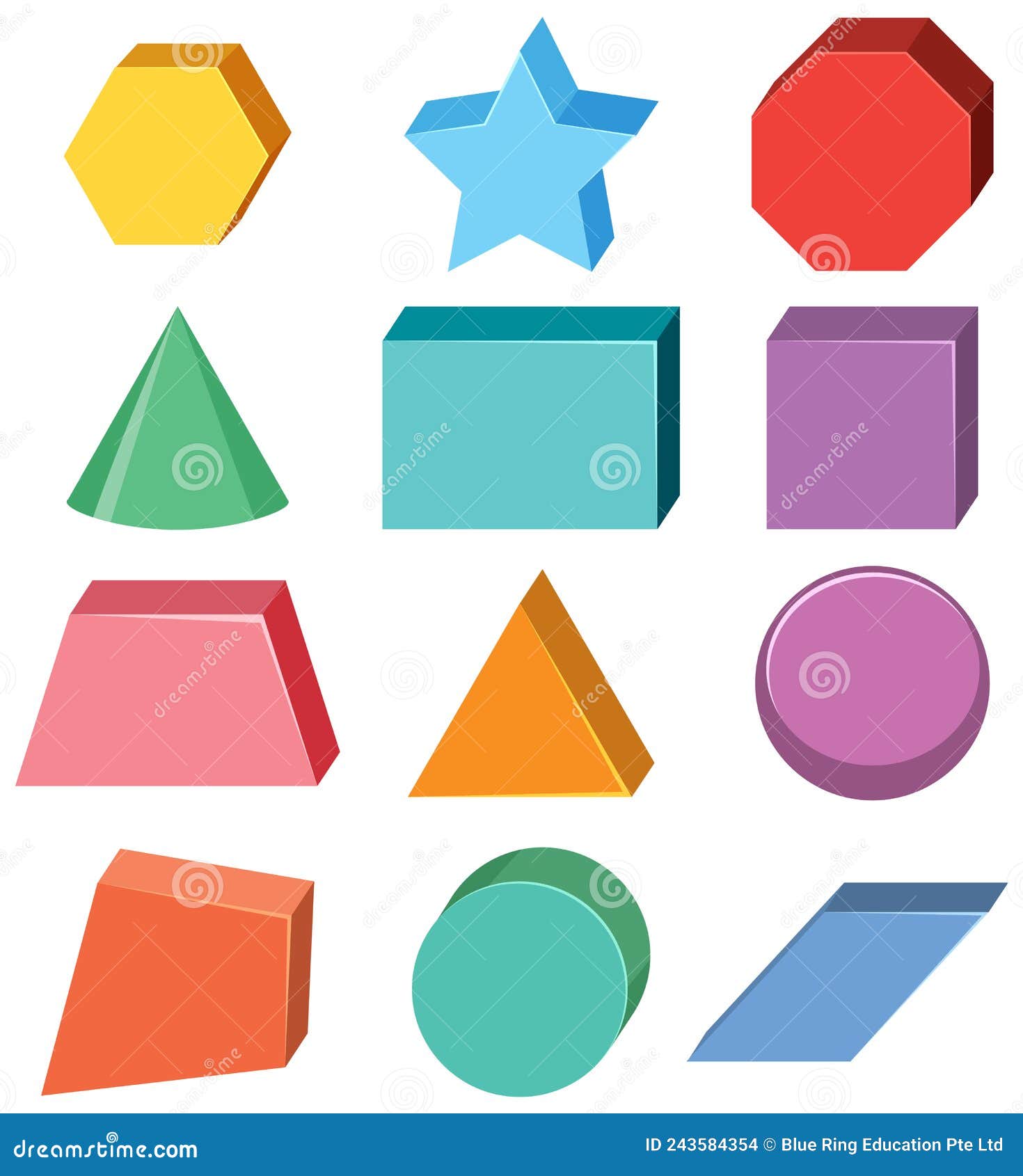 Different Shapes on White Background Stock Vector - Illustration of ...