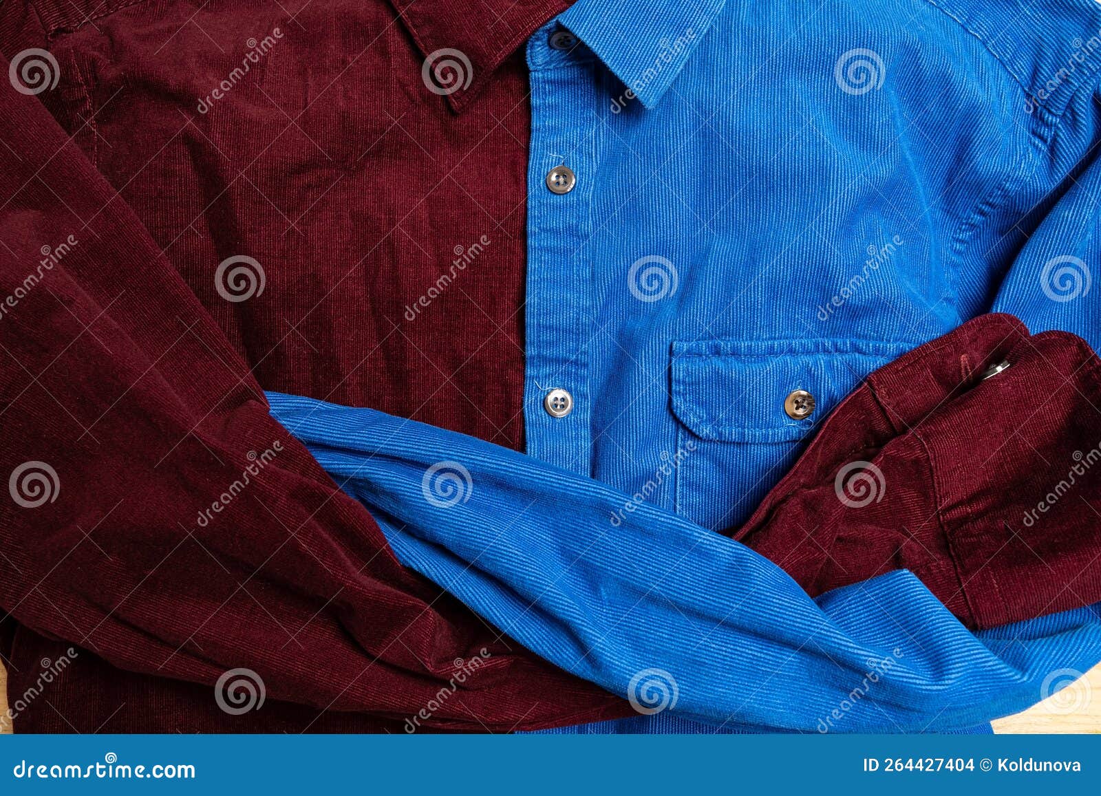 Different Shirt are Buttoned Together with Crossed Sleeves, Looking ...