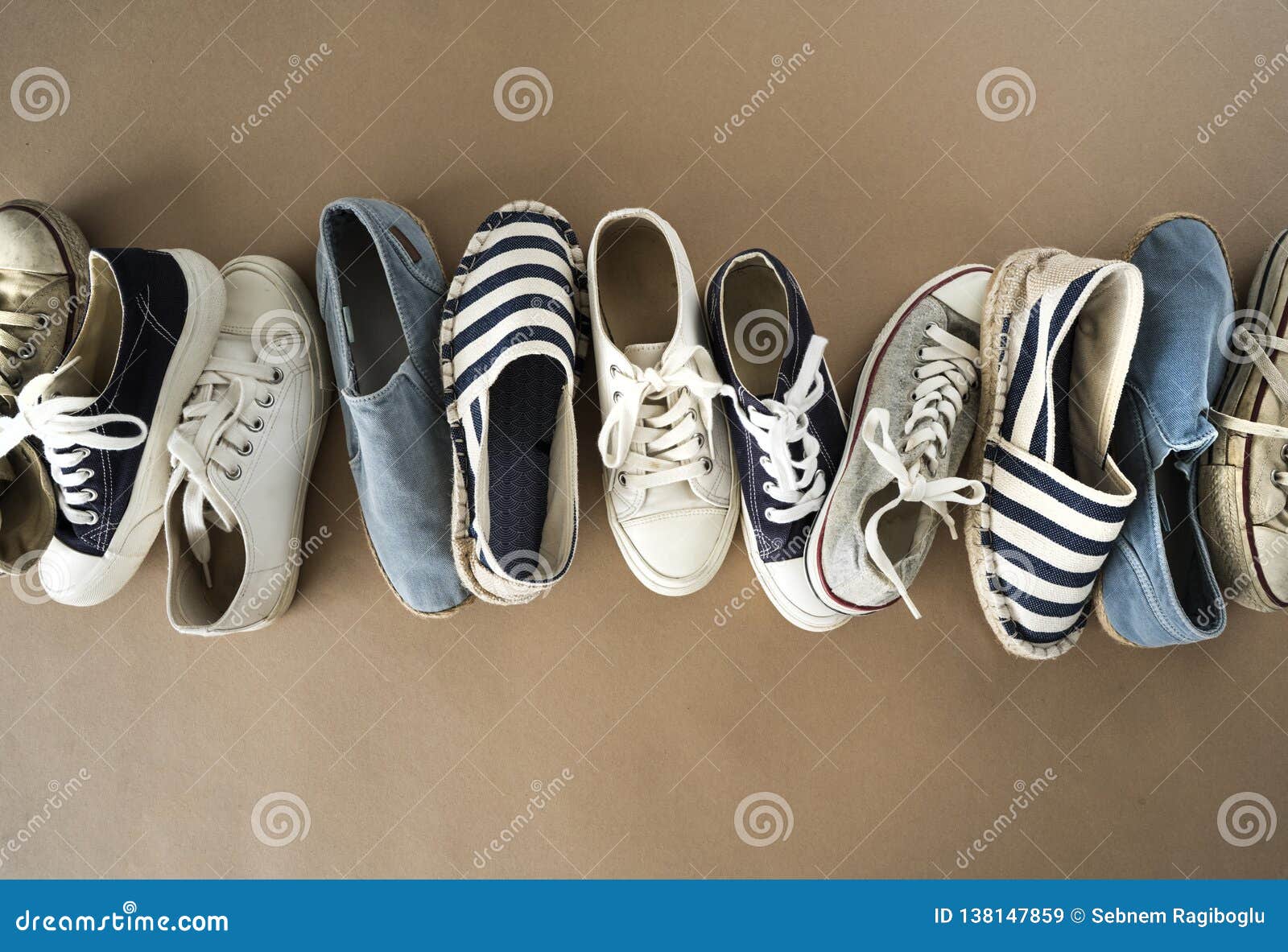 Different Shoes on the Background Stock Image - Image of space, retro ...