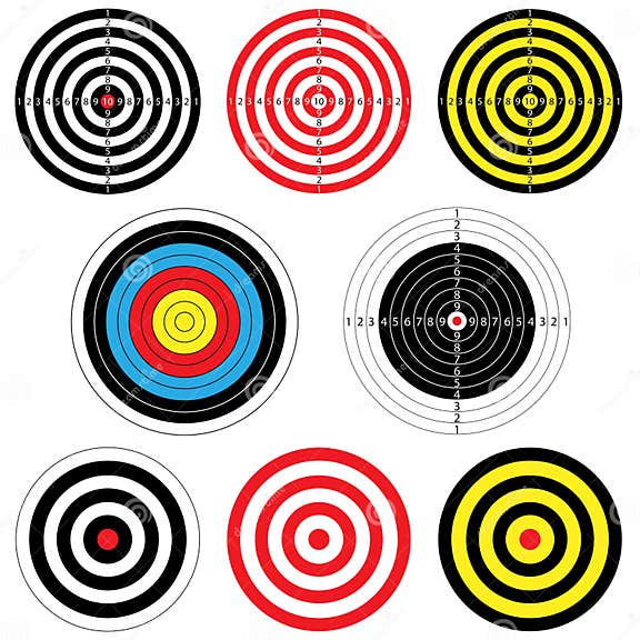 9 Different Shooting Targets, Vector Illustration Stock Vector ...