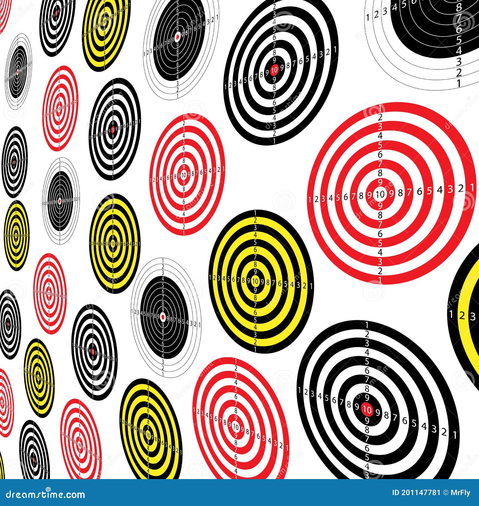 Different Shooting Targets on the Wall, Vector Illustration Stock ...