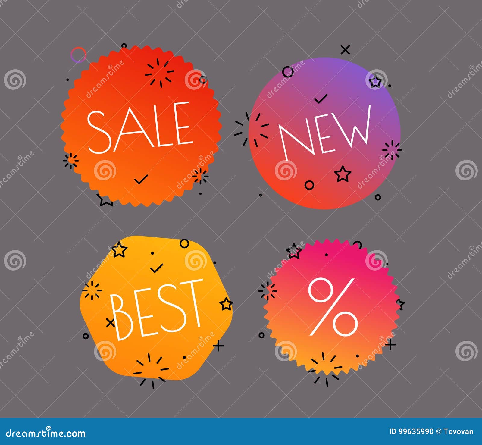 Different Shopping Tags Vector Set Stock Vector - Illustration of offer ...