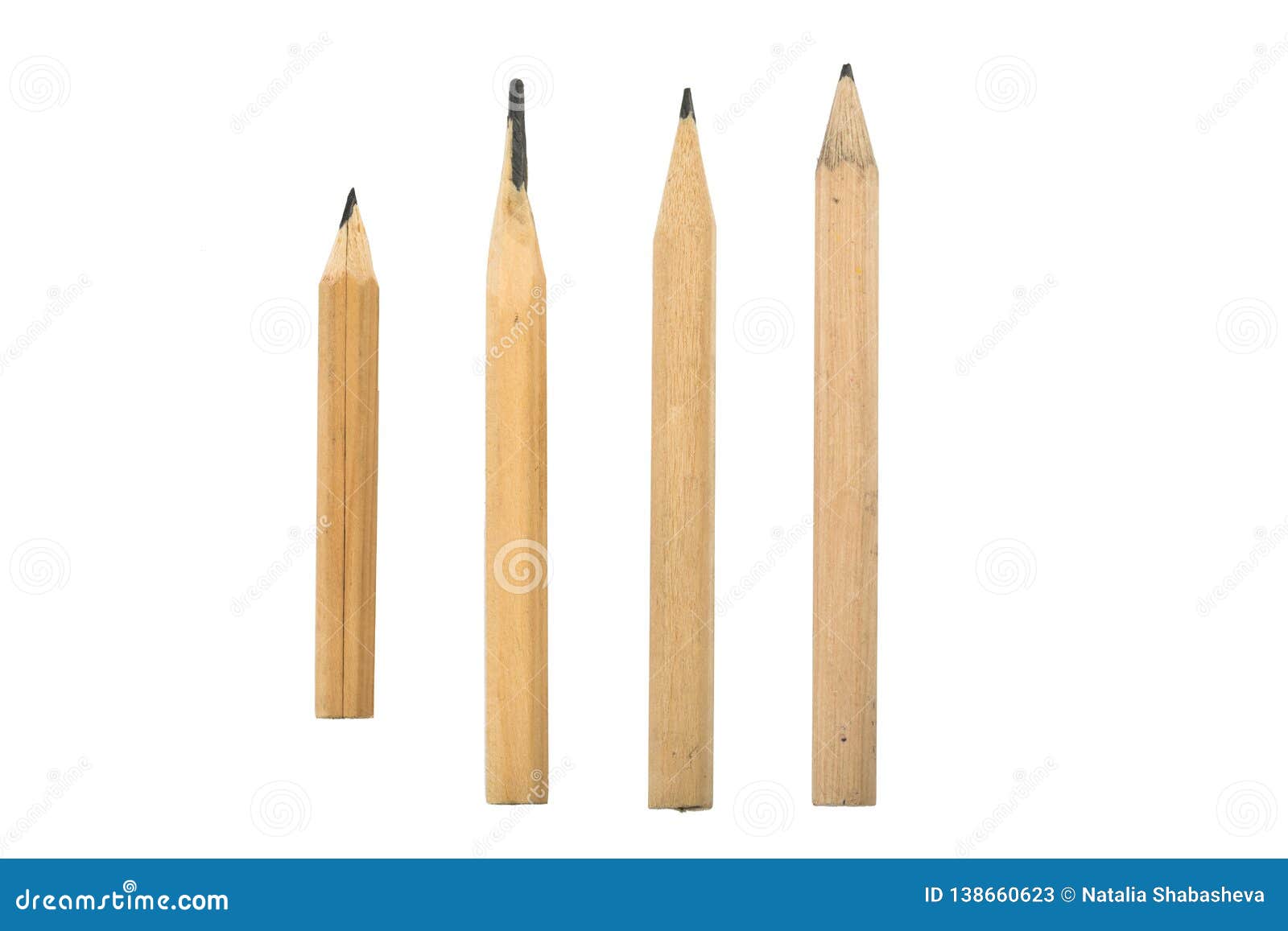 Short Pencils on Isolated White Background Stock Image - Image of ...