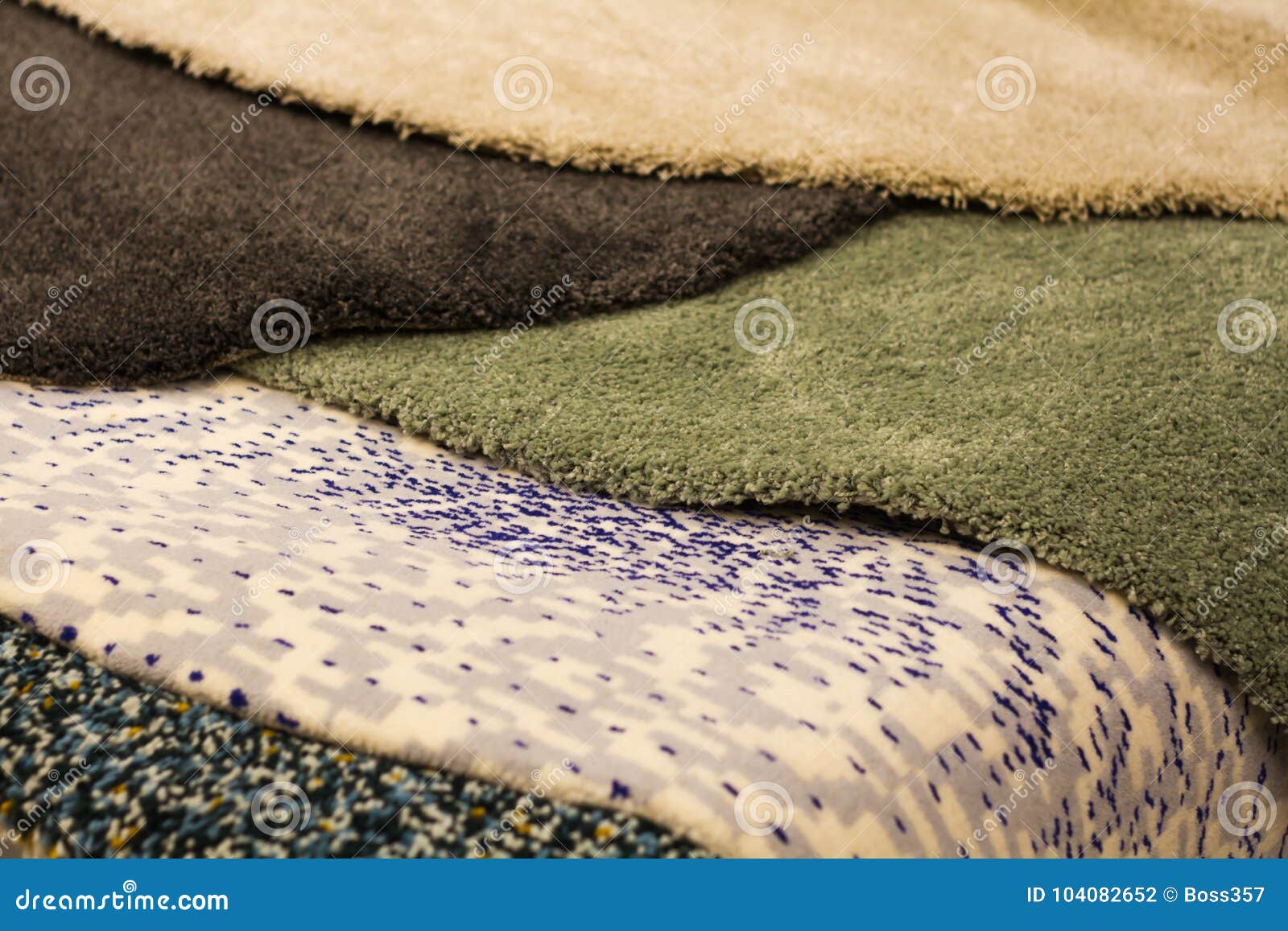Different Short Wool Rugs are Colored in the Overlap Horizontally To ...