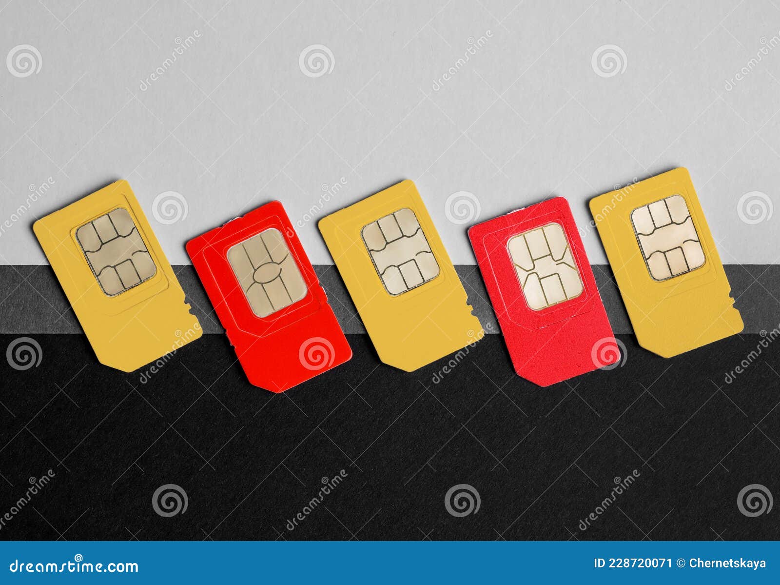 Different SIM Cards on Color Background, Flat Lay Stock Image - Image ...