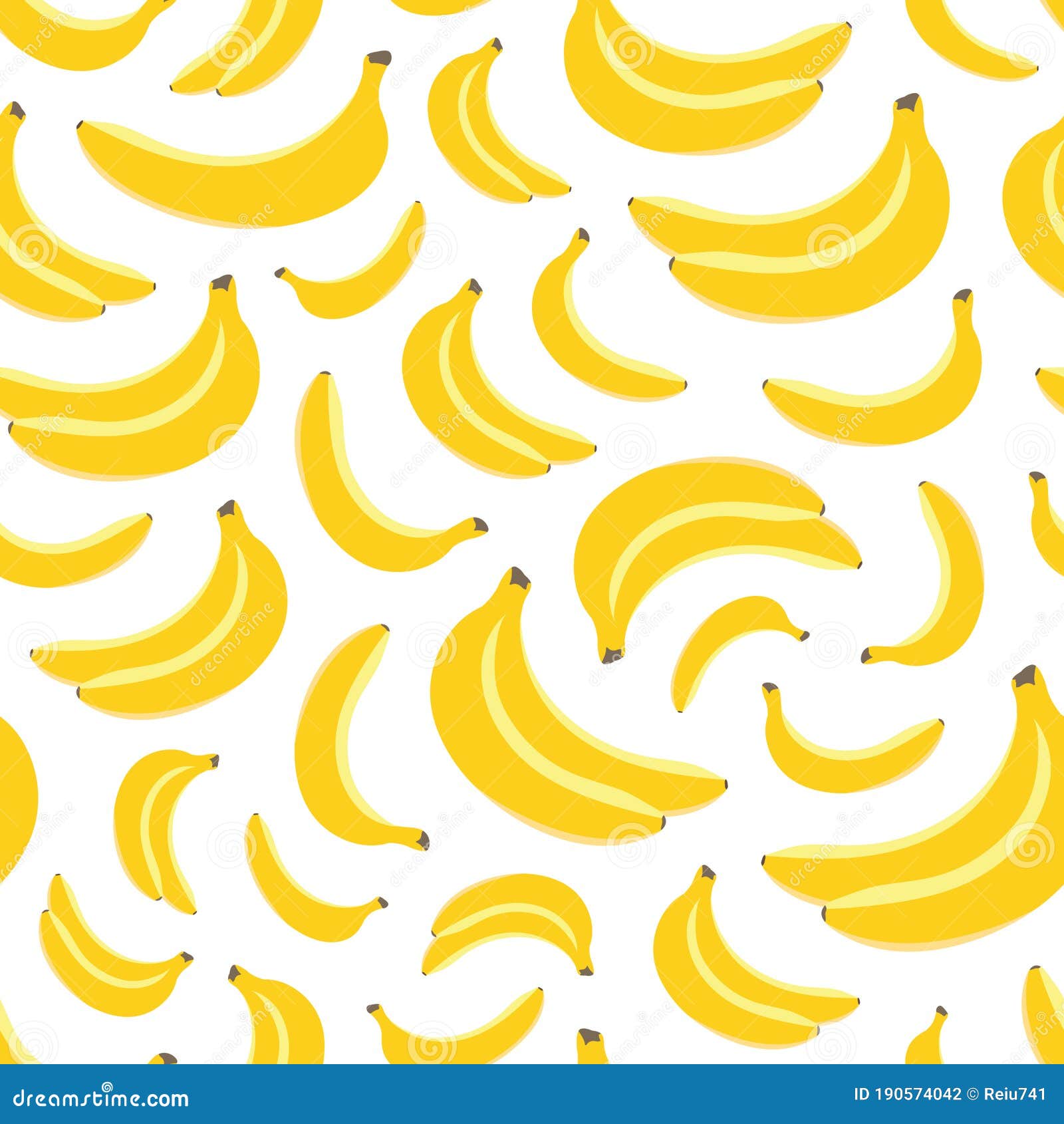 Different Size Banana Pattern on White Background Stock Vector ...