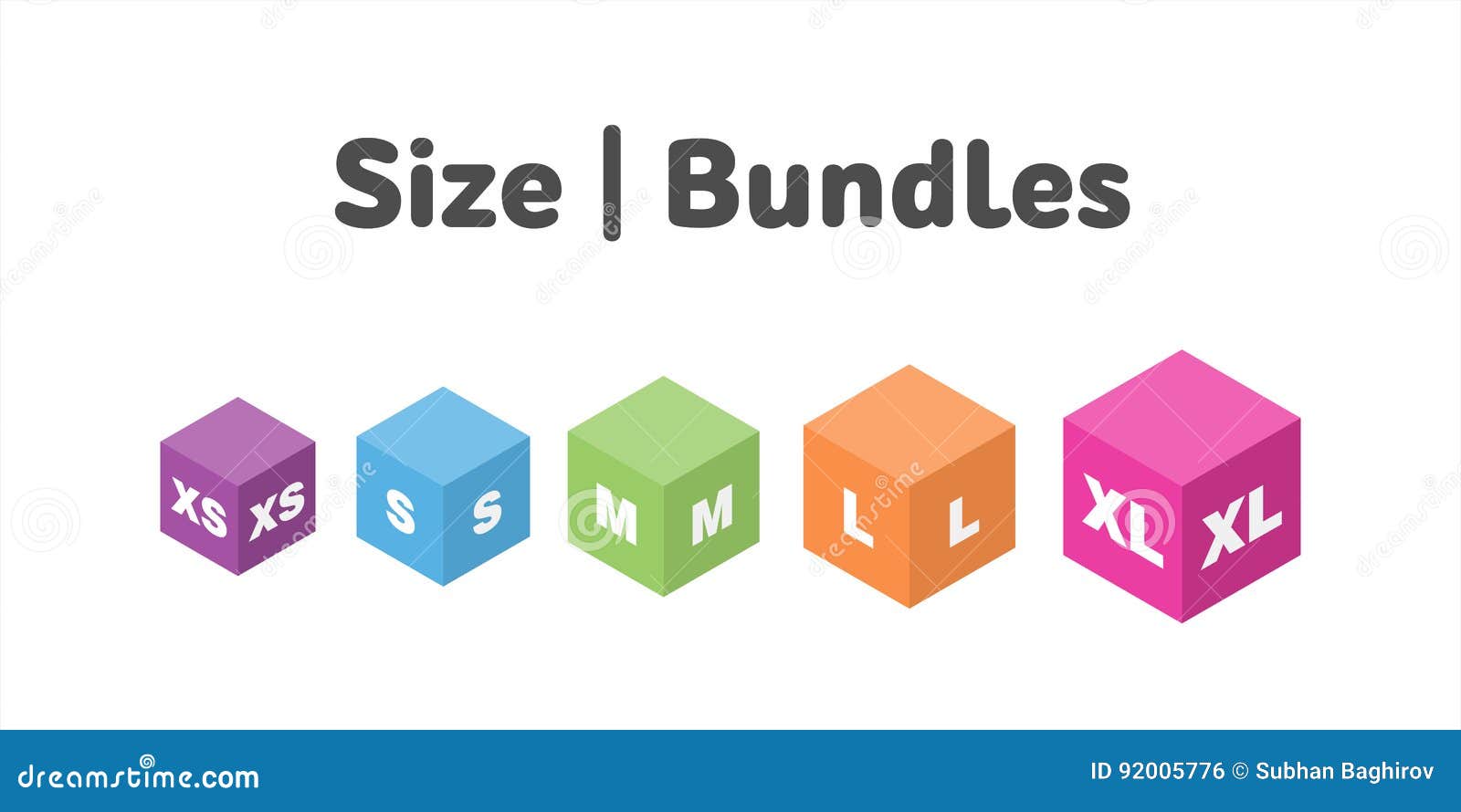 Different Size Bundle Icons Set. Literal Measurement Symbol Vector ...