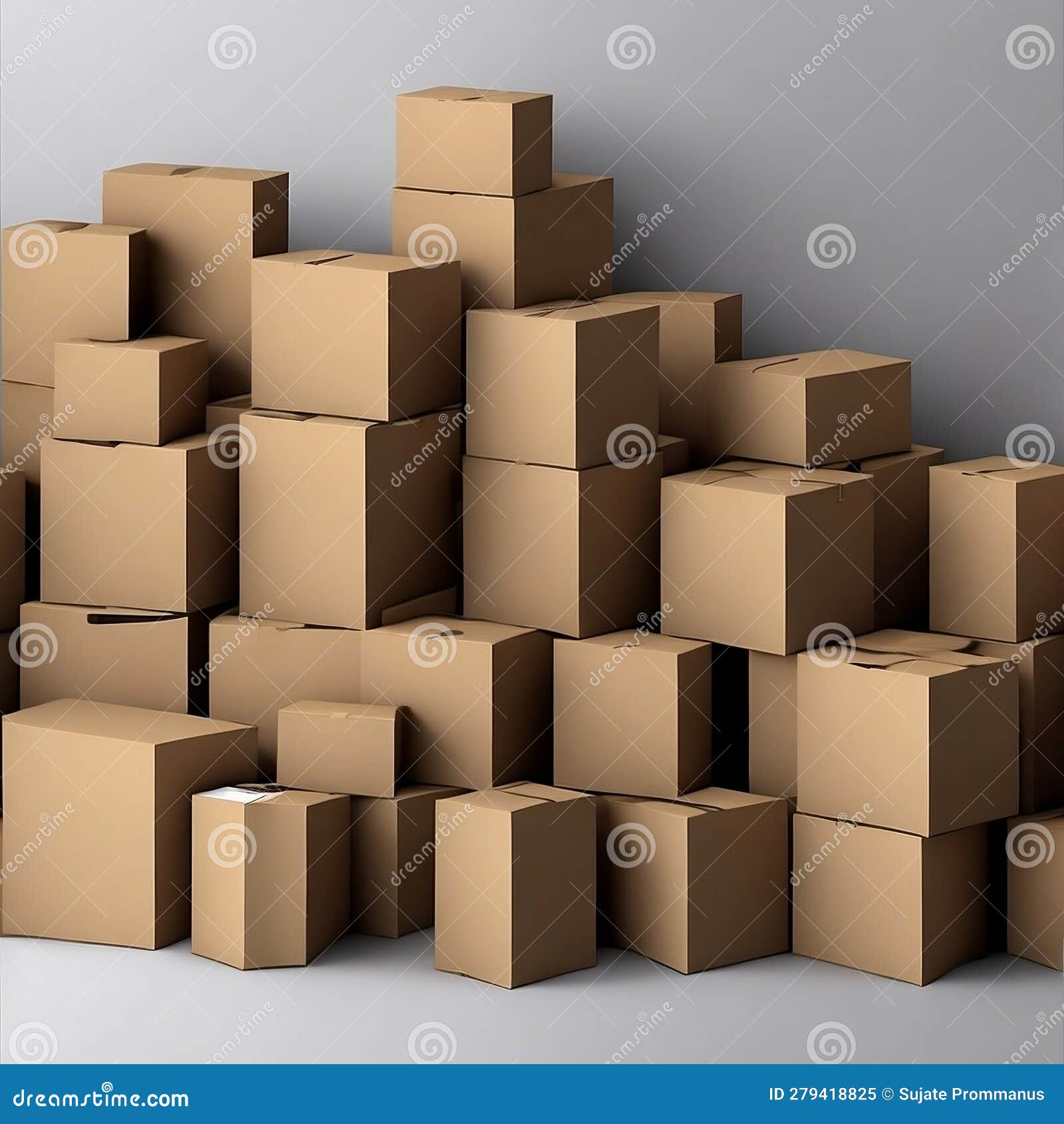 Different Size Cardboard Boxes Stock Illustration - Illustration of ...