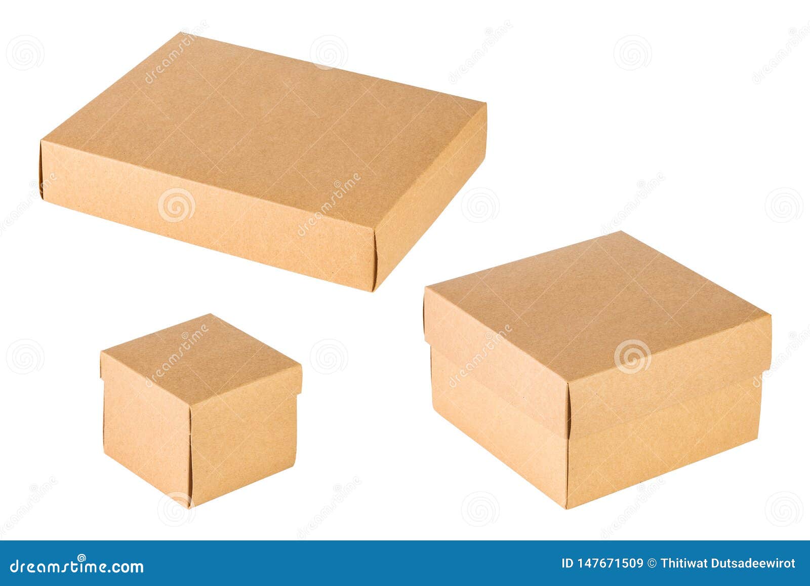 Different Size of Craft Boxes Isolated White Background Stock Image ...