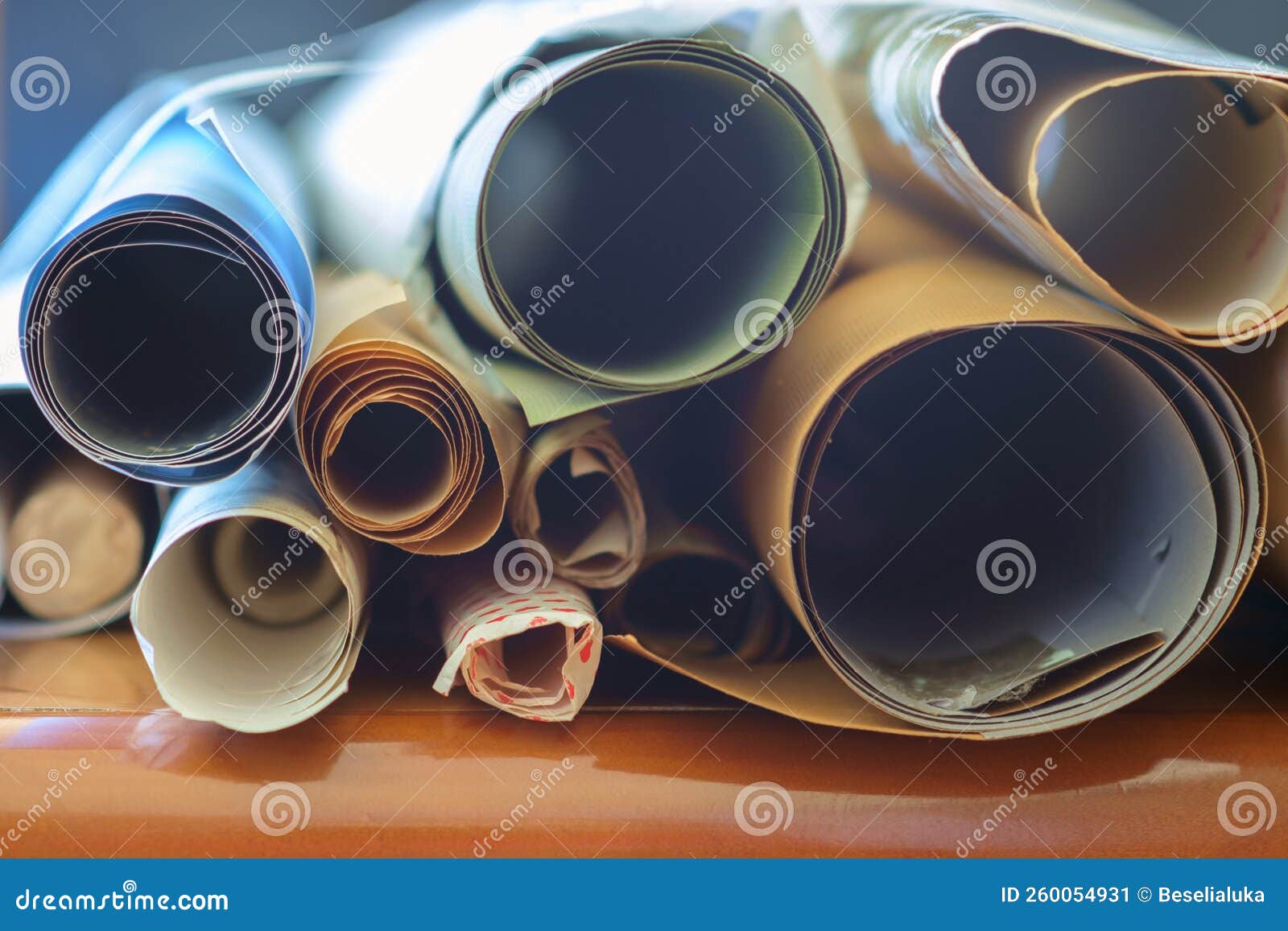 Different Size Paper Scrolls Stock Image - Image of craft, education ...
