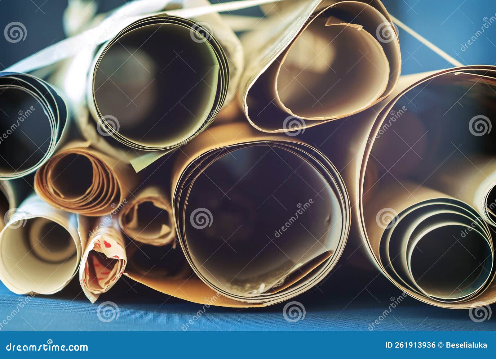 Different Size Paper Scrolls Stock Photo - Image of graduation ...