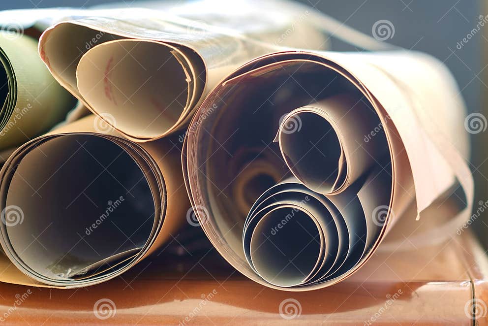 Different Size Paper Scrolls Stock Image - Image of history, education ...