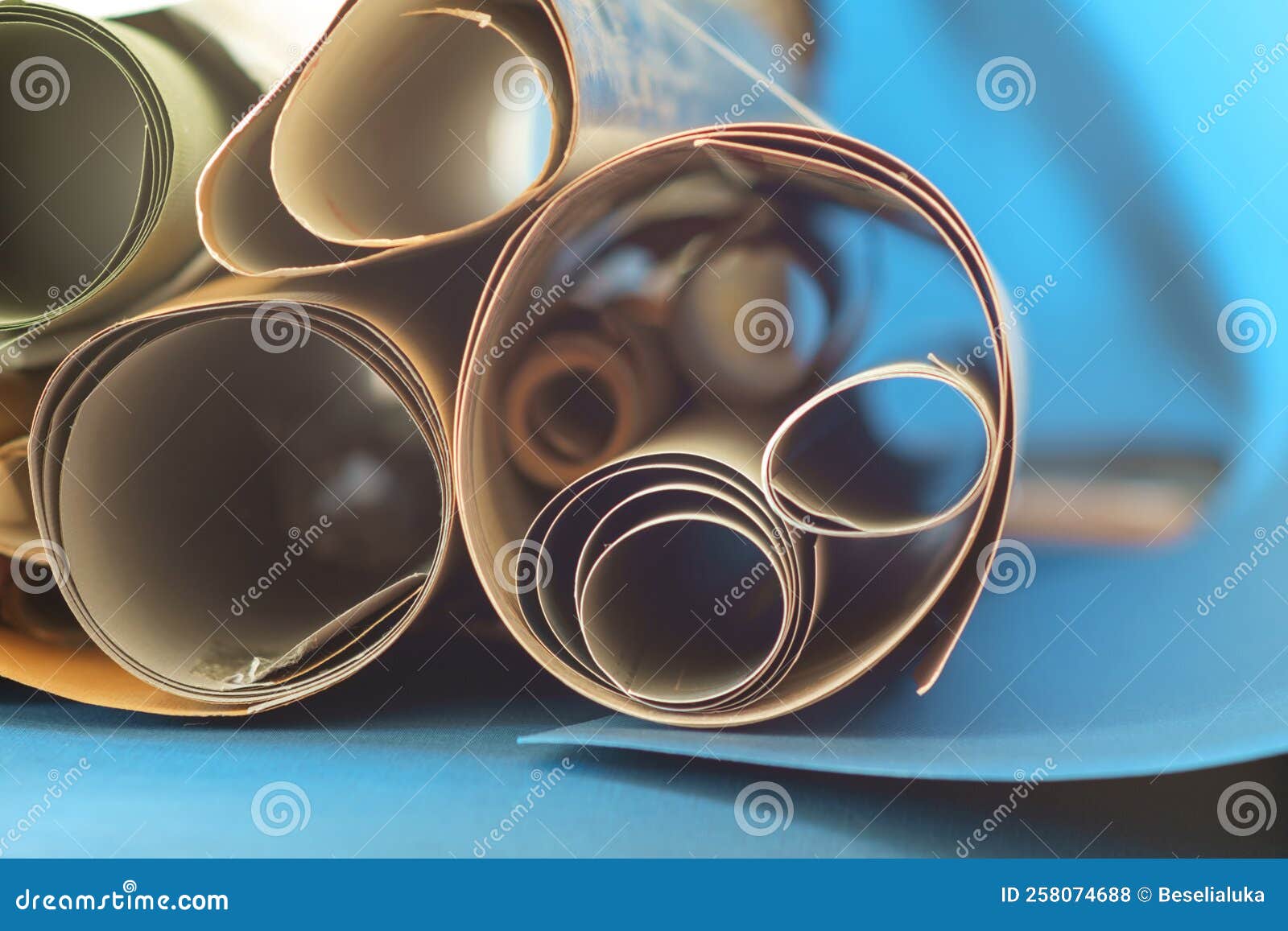Different Size Paper Scrolls Stock Photo - Image of beige, scrolls ...