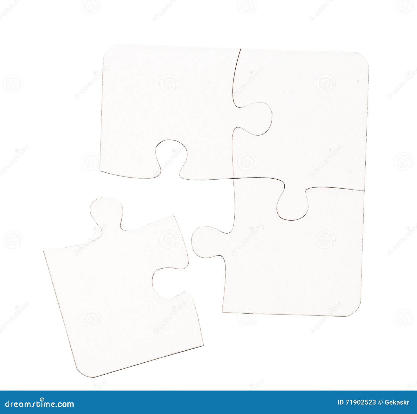 Different Size Pieces of White Puzzle on a Table Stock Image - Image of ...