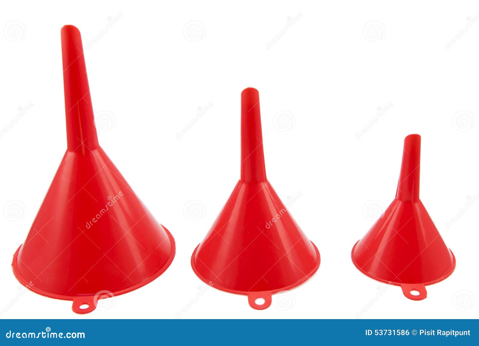 Different Size Red Plastic Funnel Isolated White Stock Photos - Free ...