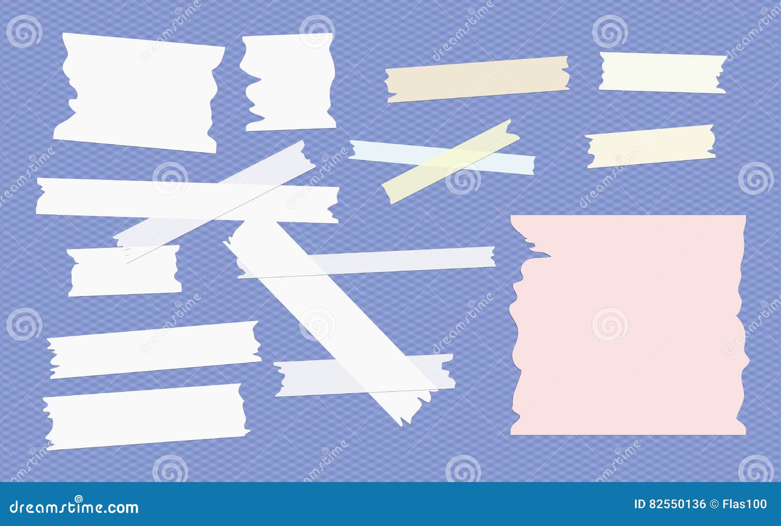 Different Size Sticky, Adhesive, Masking, Scotch Tape are on Squared ...