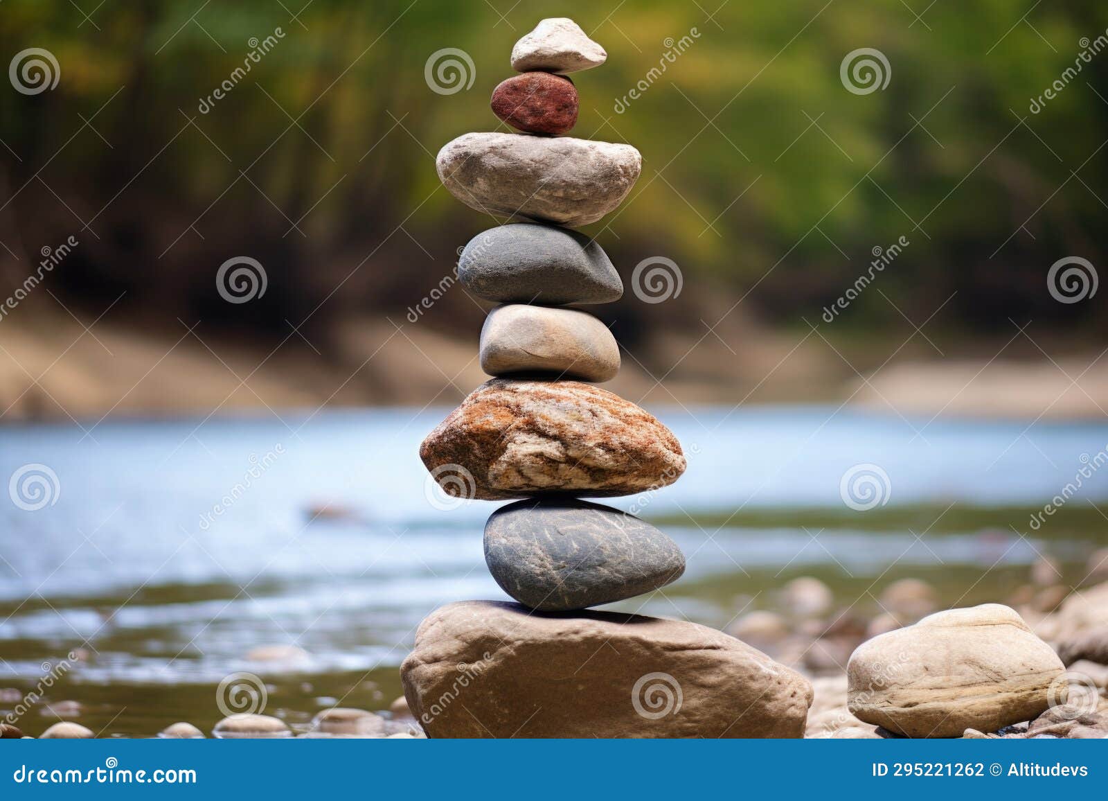 Different Sized Rocks Balanced Steadily in One Structure Stock Photo ...