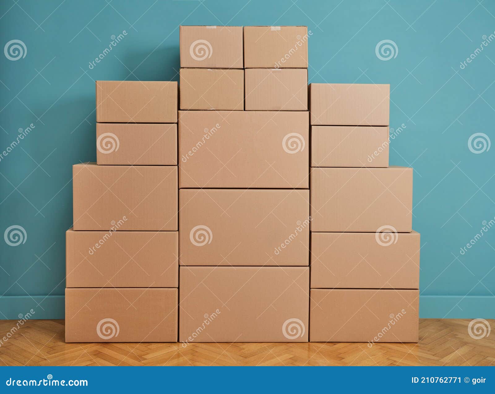 Different Sizes Cardboard Boxes Stock Image - Image of indoors ...