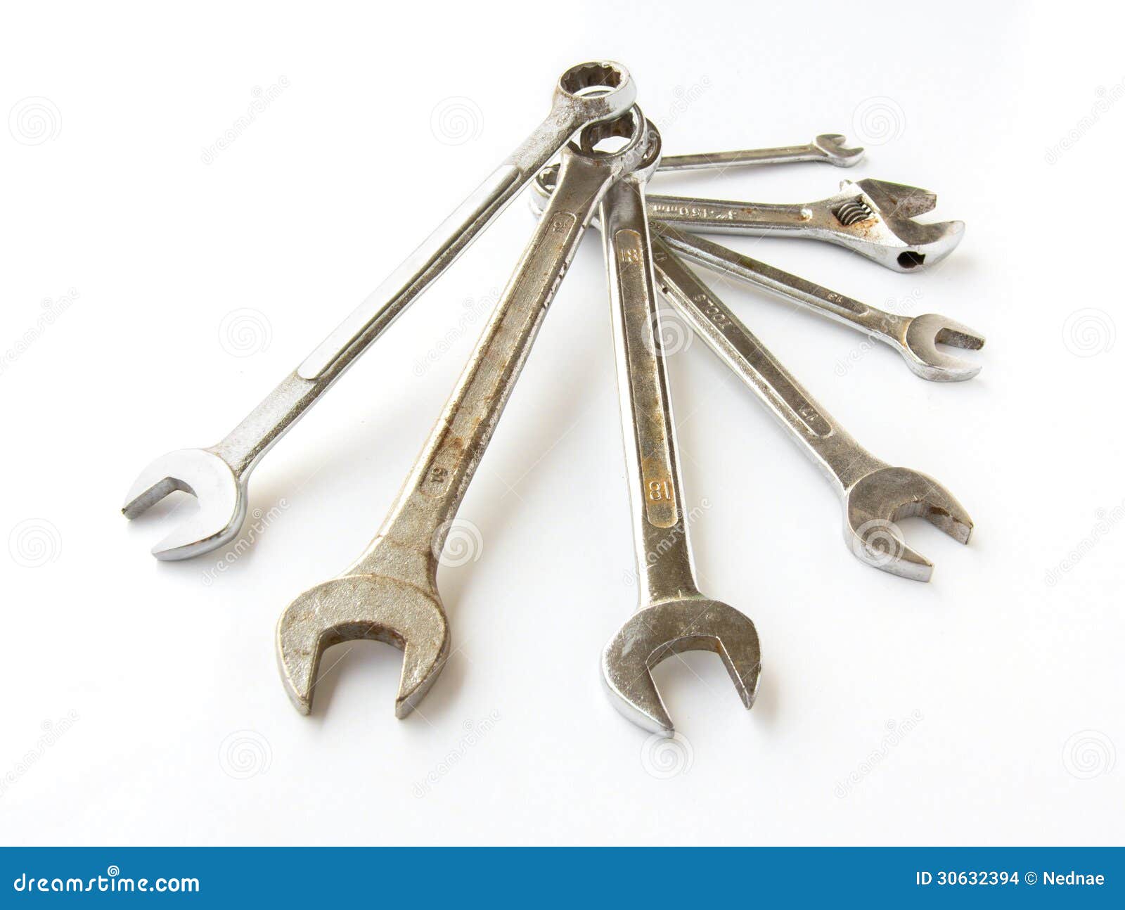 Different Sizes Chrome Vanadium Wrenches Stock Photo - Image of ...