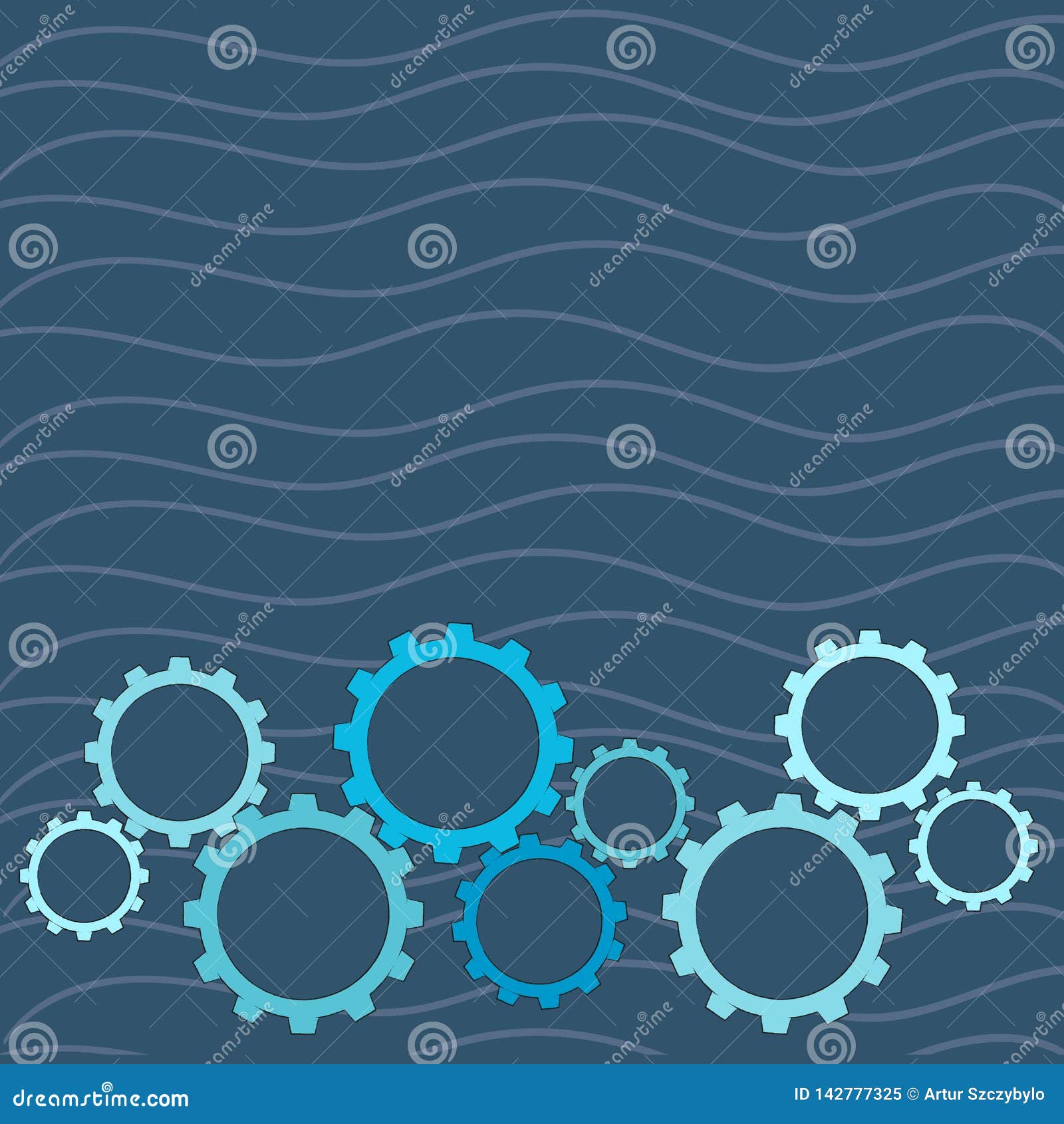 Different Sizes of Color Cog Wheel Gear Engaging, Interlocking ...