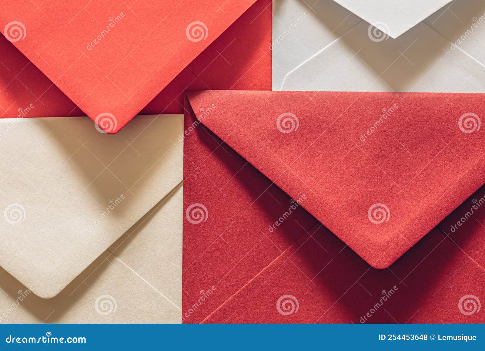 Different Sizes and Colors of Textured Paper Open Postal Envelopes As a ...