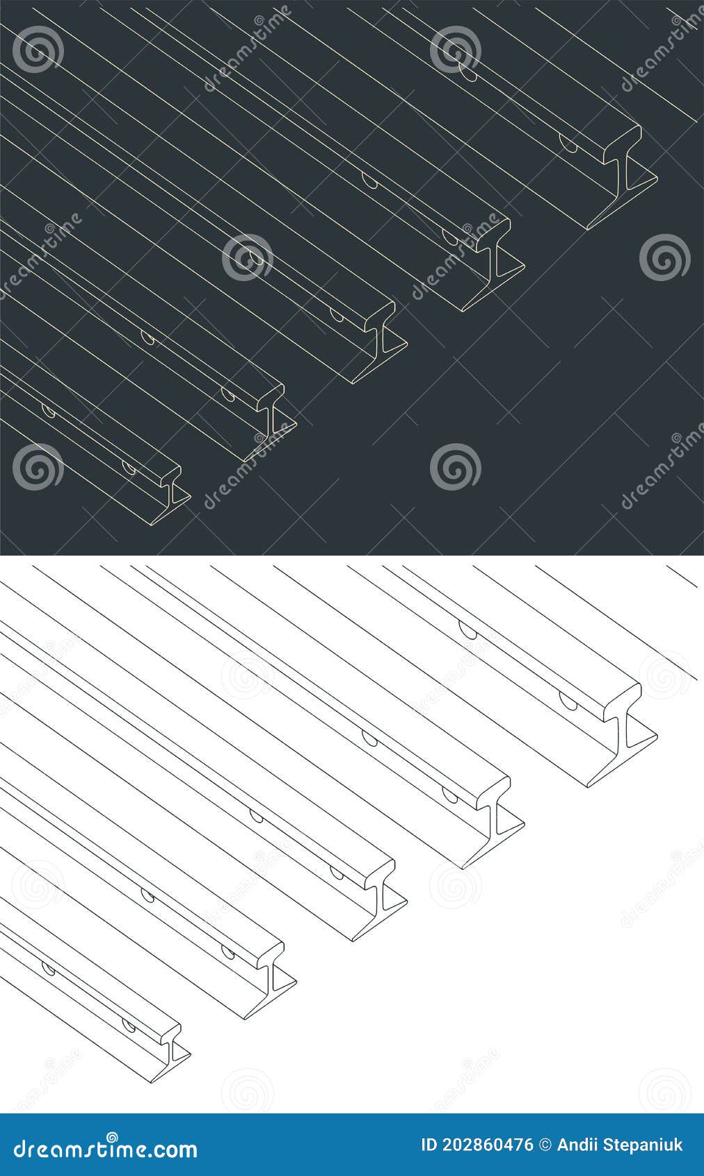 Different sizes of rails stock vector. Illustration of technical ...