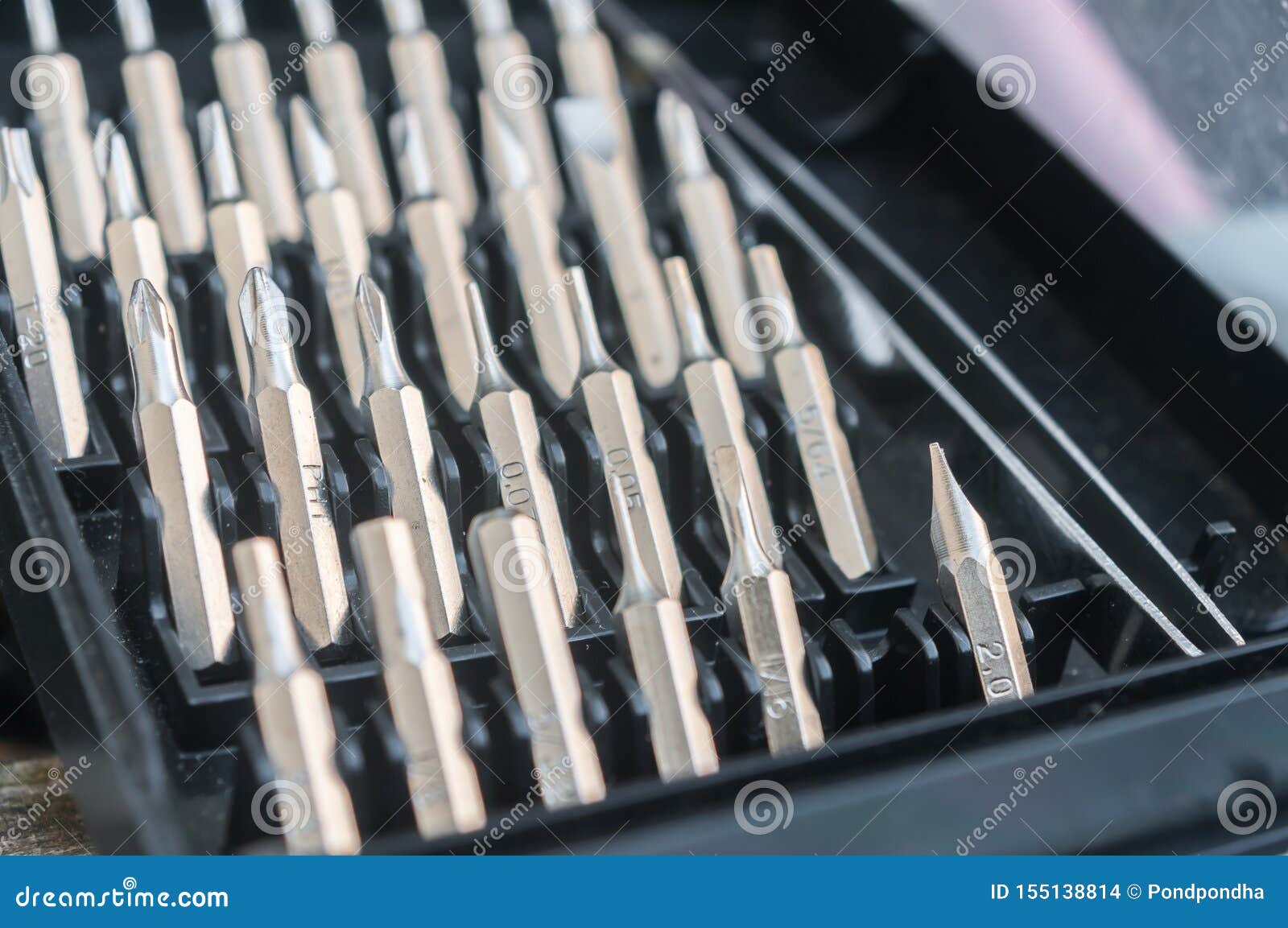 Many Sizes and Types for Changeable Screwdrivers Stock Photo - Image of ...