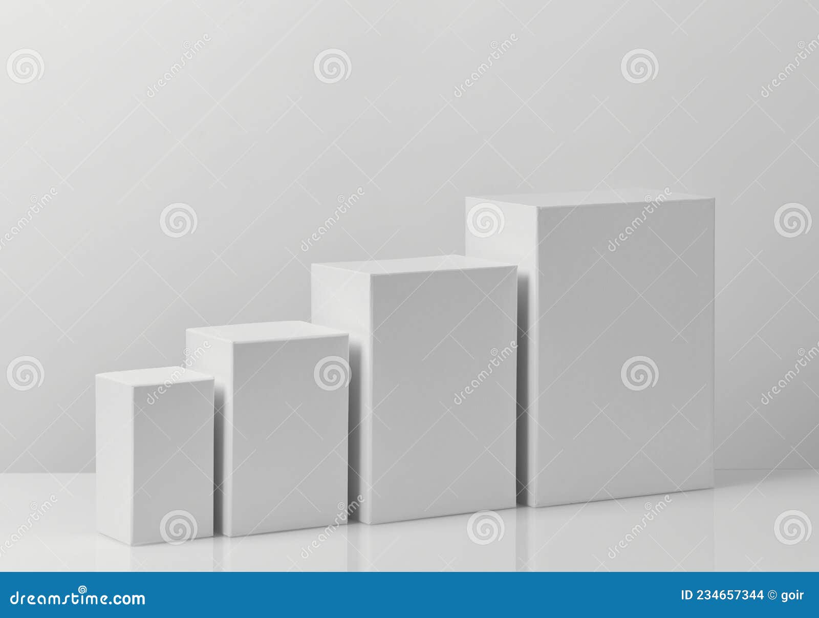 Different Sizes White Boxes Stock Photo - Image of design, landscape ...