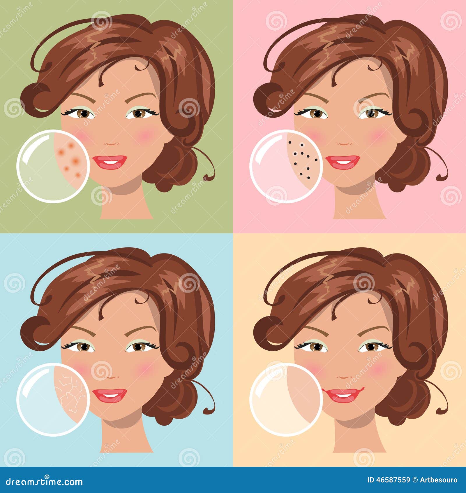 Different Skin Problems. Vector Illustration Stock Vector ...