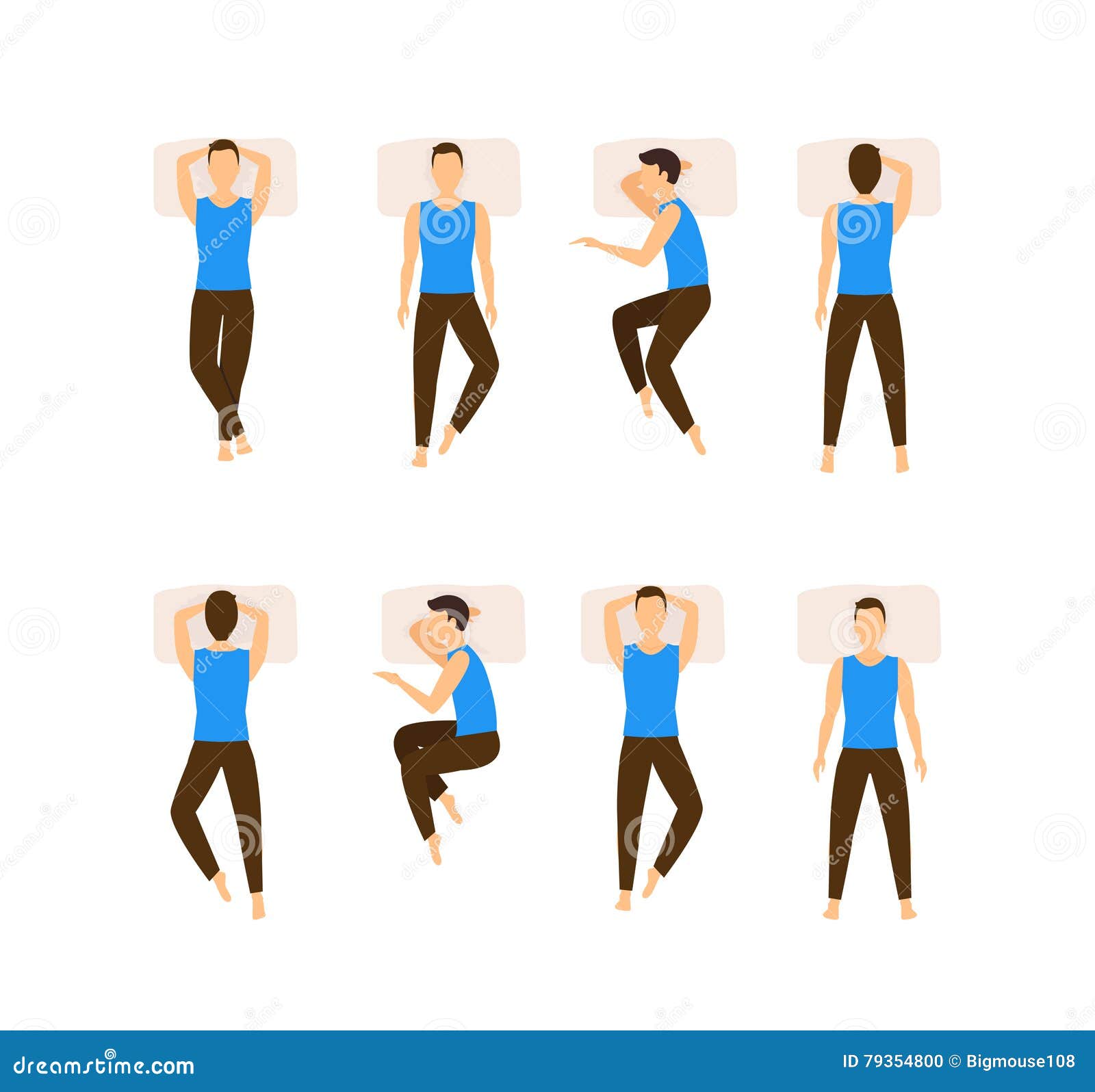 Different Sleeping Poses Set. Vector Stock Vector - Illustration of ...