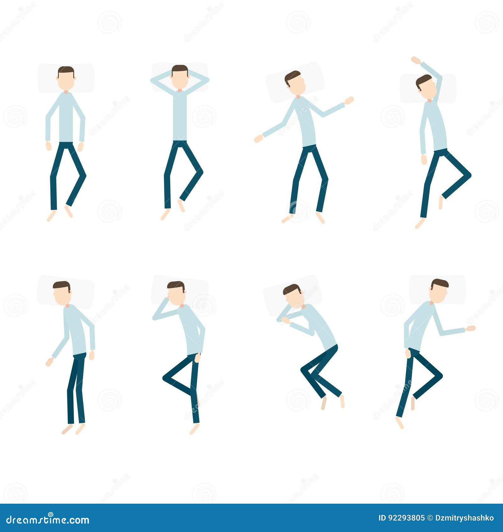 Sleeping Positions Cartoon Vector | CartoonDealer.com #23447181