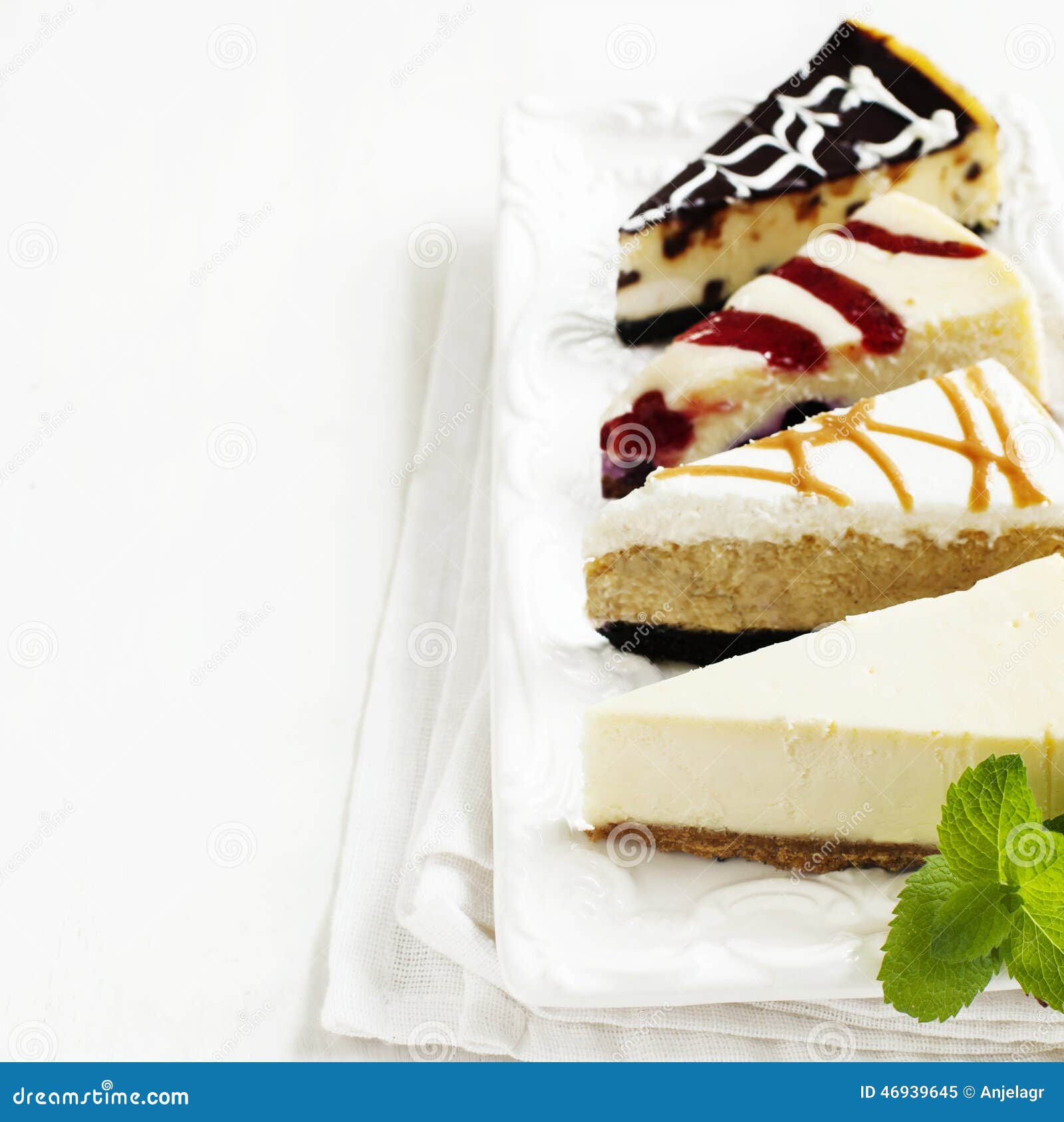 Different Slices of Cheesecake Stock Image - Image of restaurant, baked ...