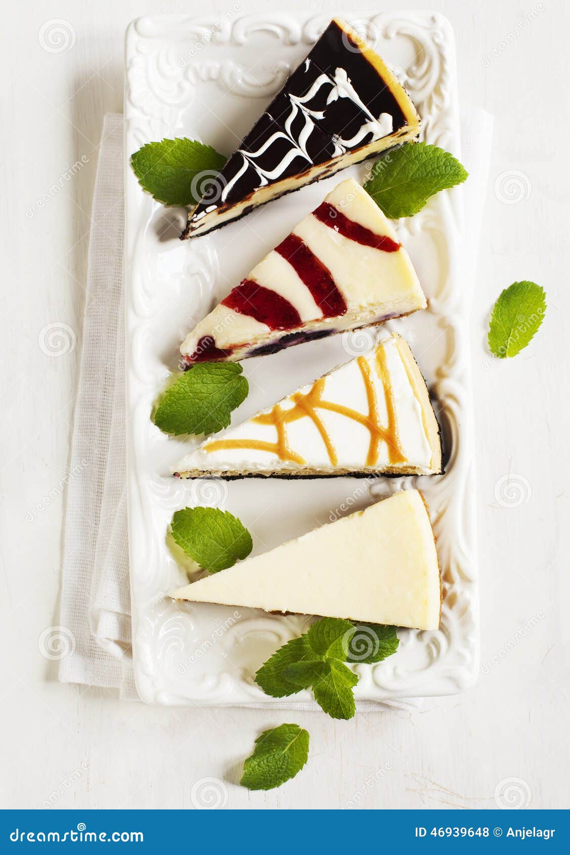 Different Slices of Cheesecake Stock Photo - Image of slice, creamy ...