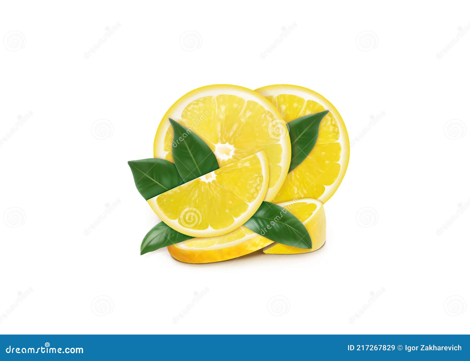Lemon Leaves Illustration | CartoonDealer.com #90570145