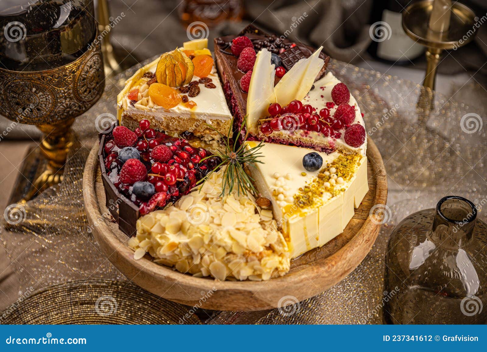 Different Slices of Various Cakes Stock Photo - Image of fruit ...