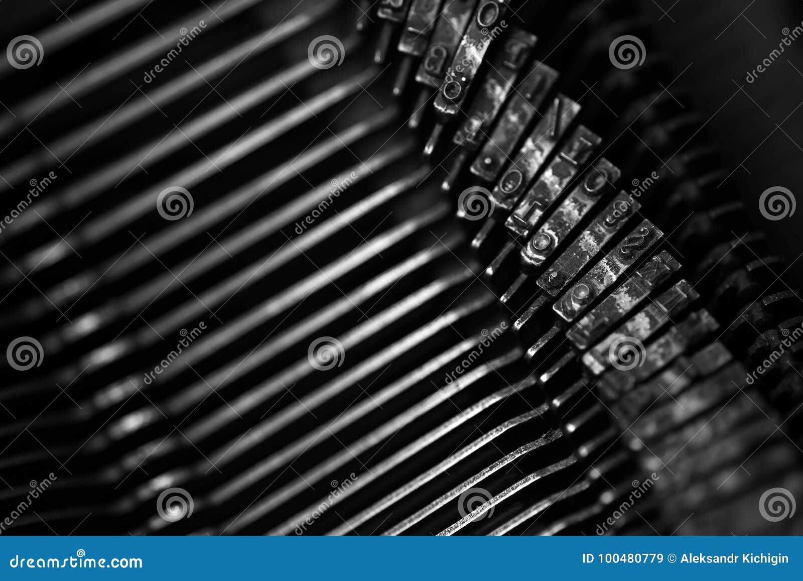 Different Small Metal Elements of an Old Typewriter Stock Image - Image ...